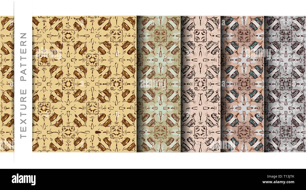 Set of Beautiful Vector Illustration Texture Pattern of Wallpaper ...