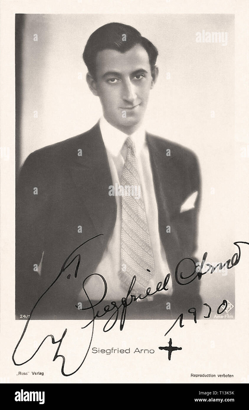 Promotional photography of Siegfried Arno - Silent movie era Stock ...
