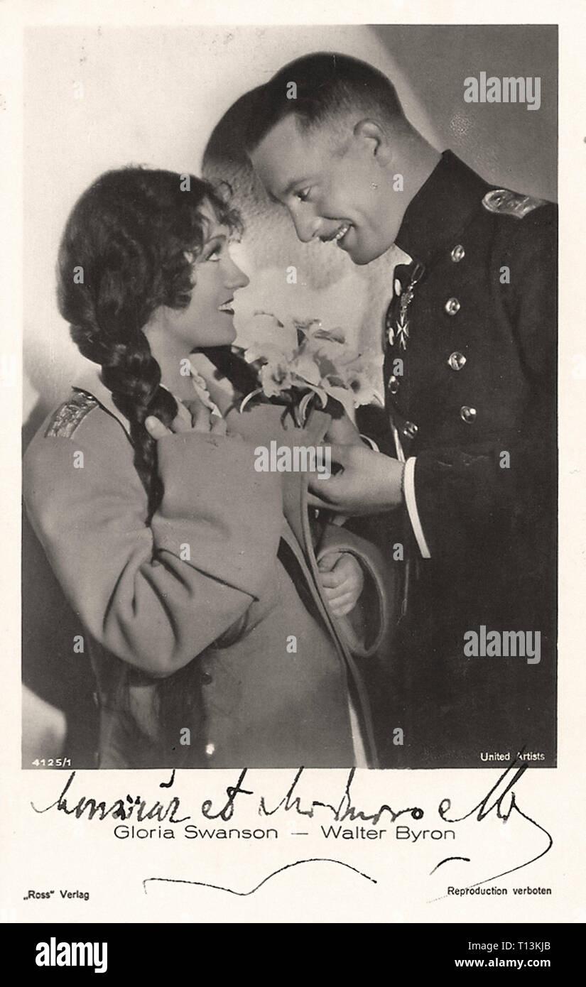 Promotional photography of Walter Byron and Gloria Swanson in Queen ...