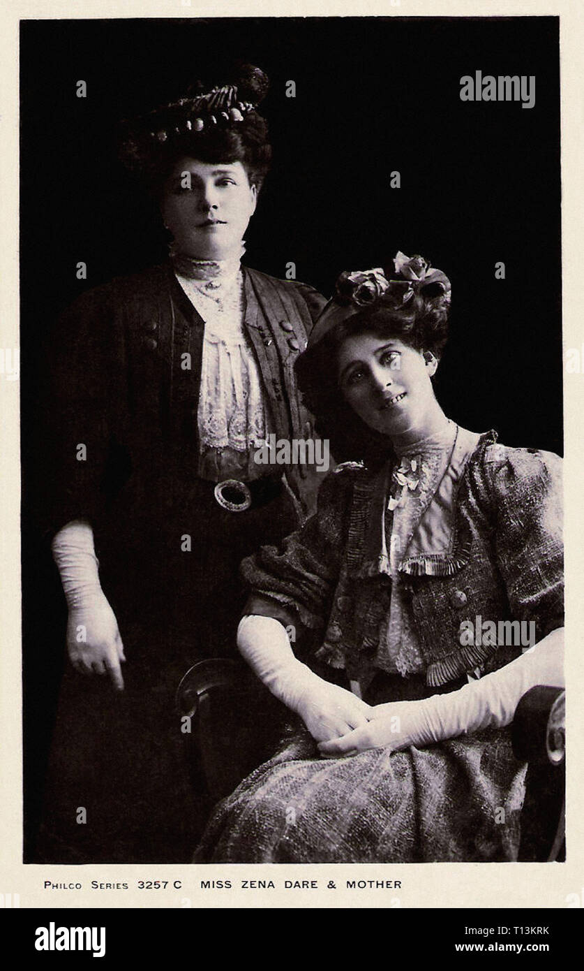 Promotional photography of Zena Dare & Mother - Silent movie era Stock ...