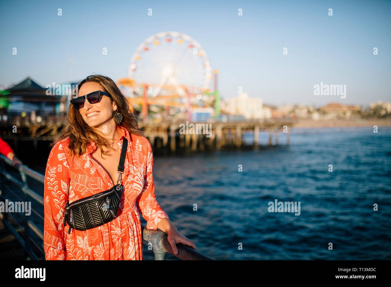 Woman santa monica hi-res stock photography and images - Alamy