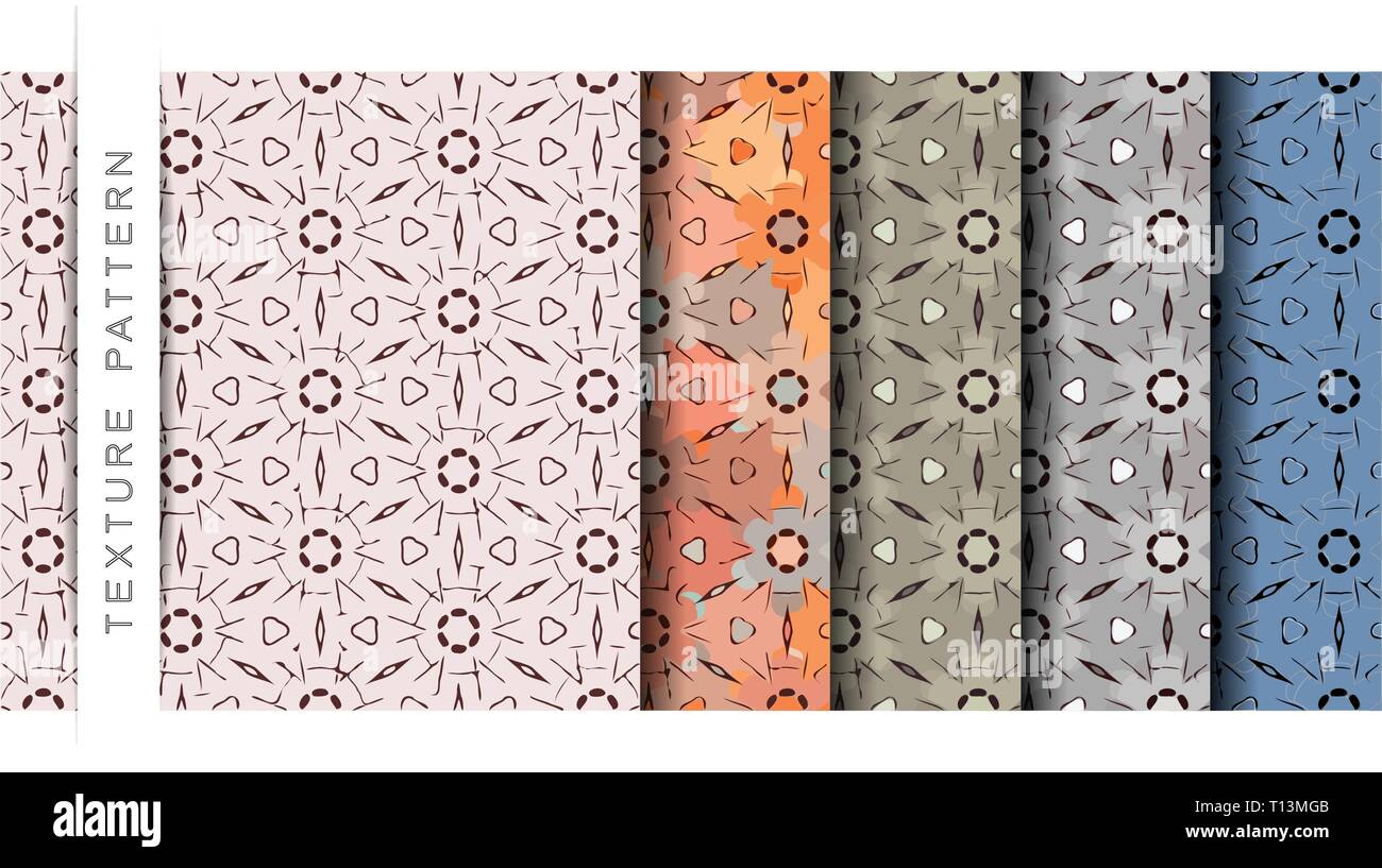 Set of Beautiful Vector Illustration Texture Pattern of Wallpaper ...