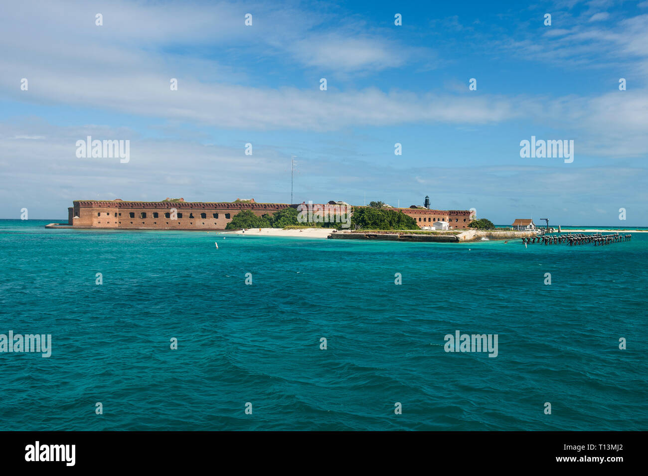 USA, Florida, Florida Keys, Dry Tortugas National Park, Fort Jefferson ...