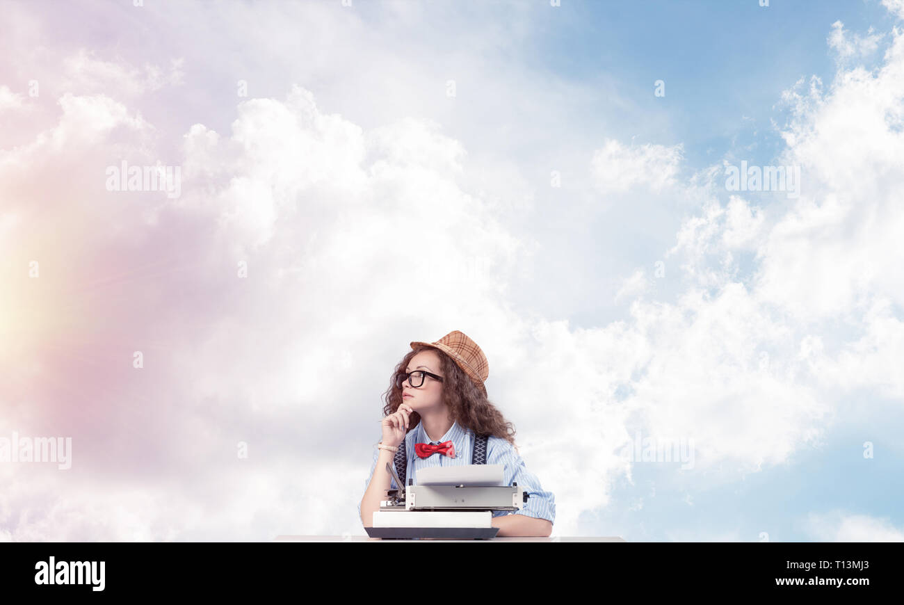 Creative inspiration of young female writer Stock Photo - Alamy