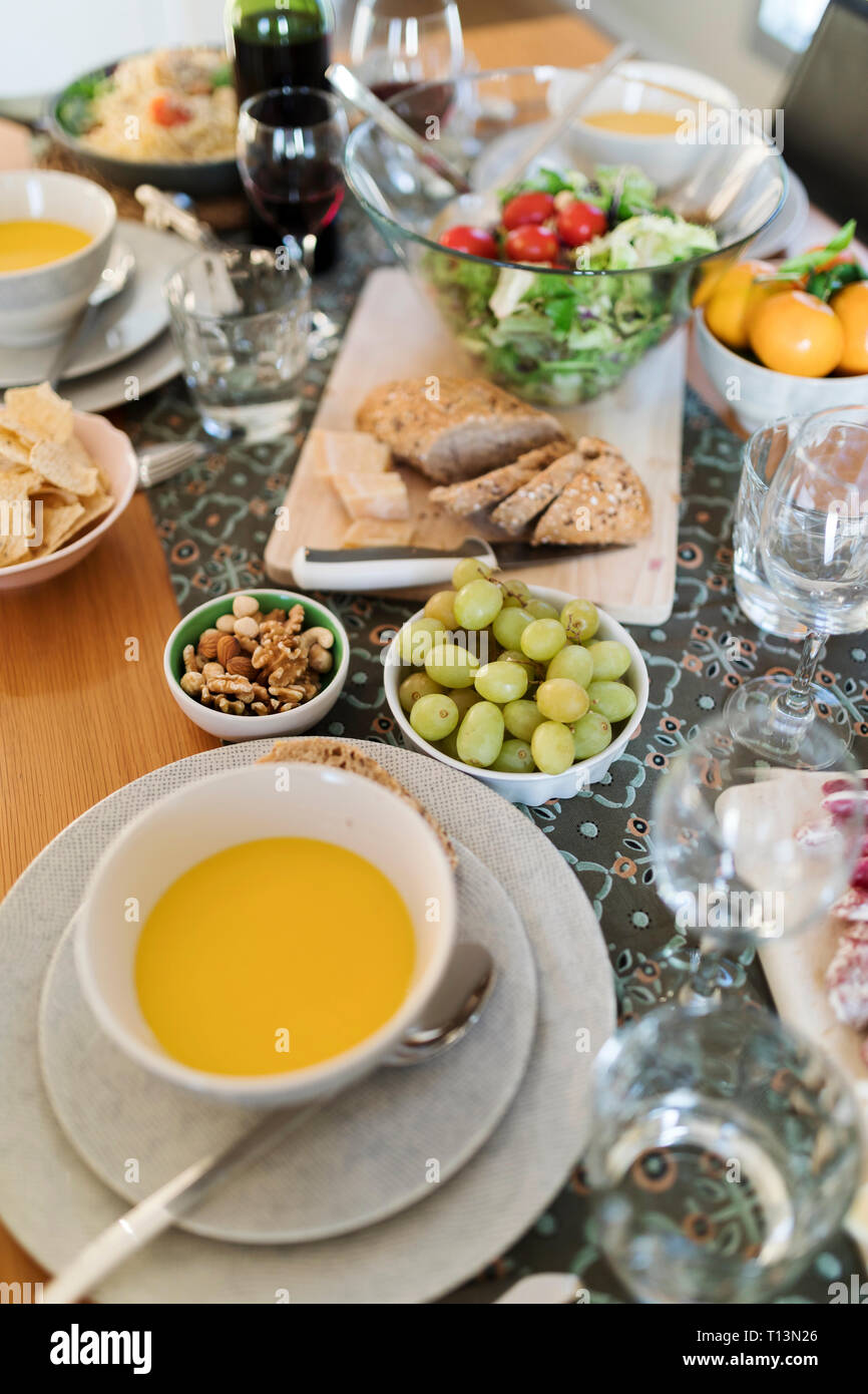 Laid table for a light summer lunch with friends Stock Photo - Alamy