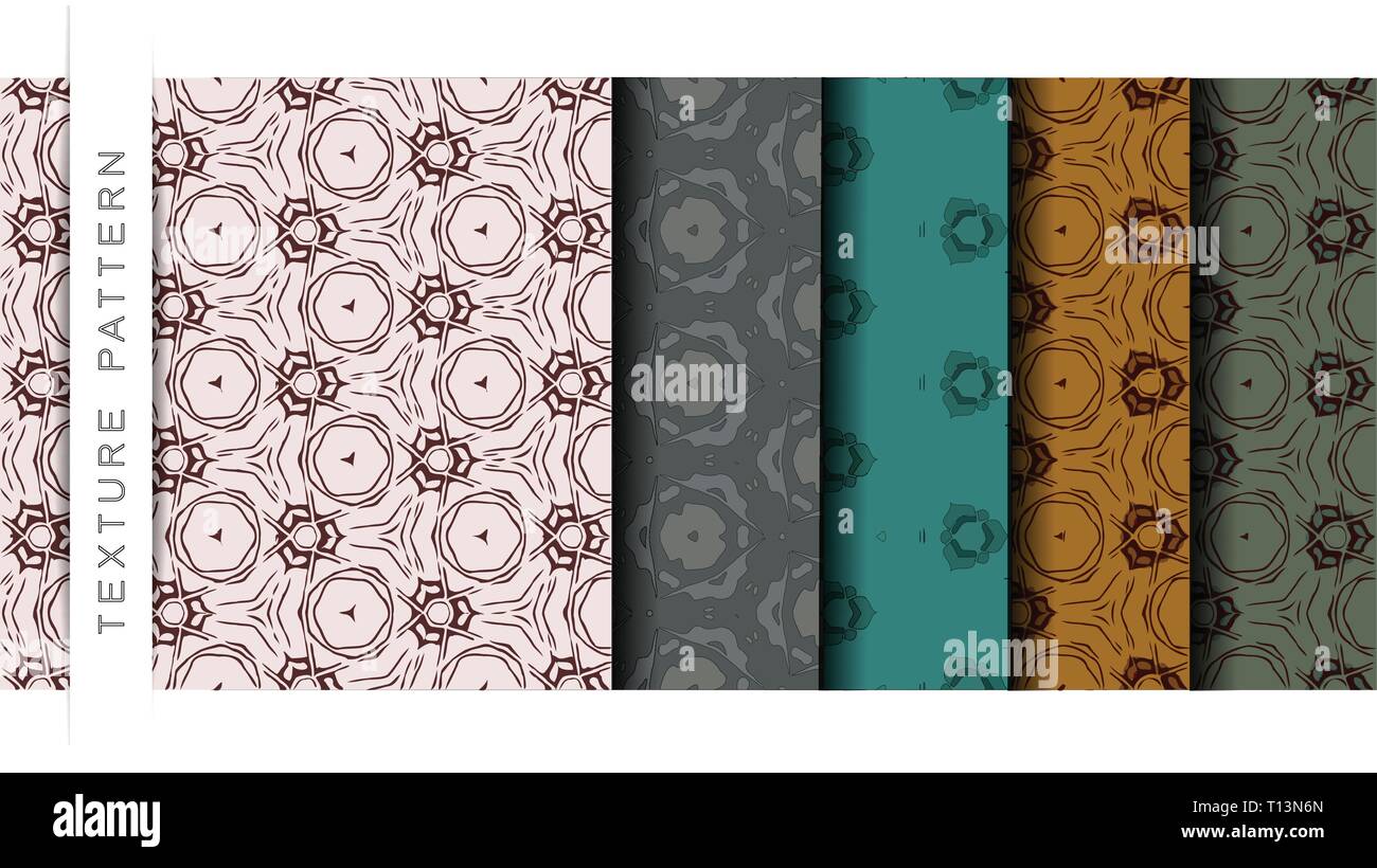 Set of Beautiful Vector Illustration Abstract Texture Pattern of ...