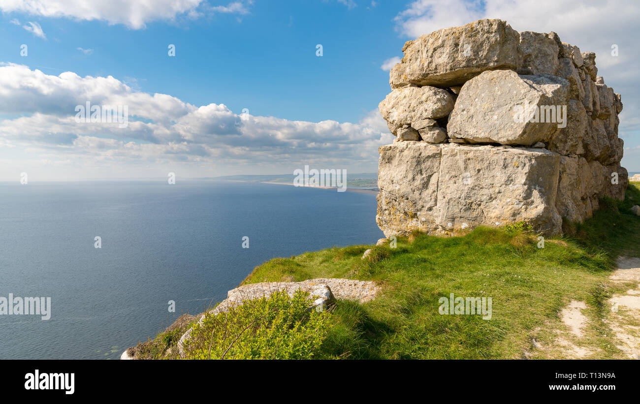 Rocks on the South West Coast Path on the Isle of Portland, Jurassic ...