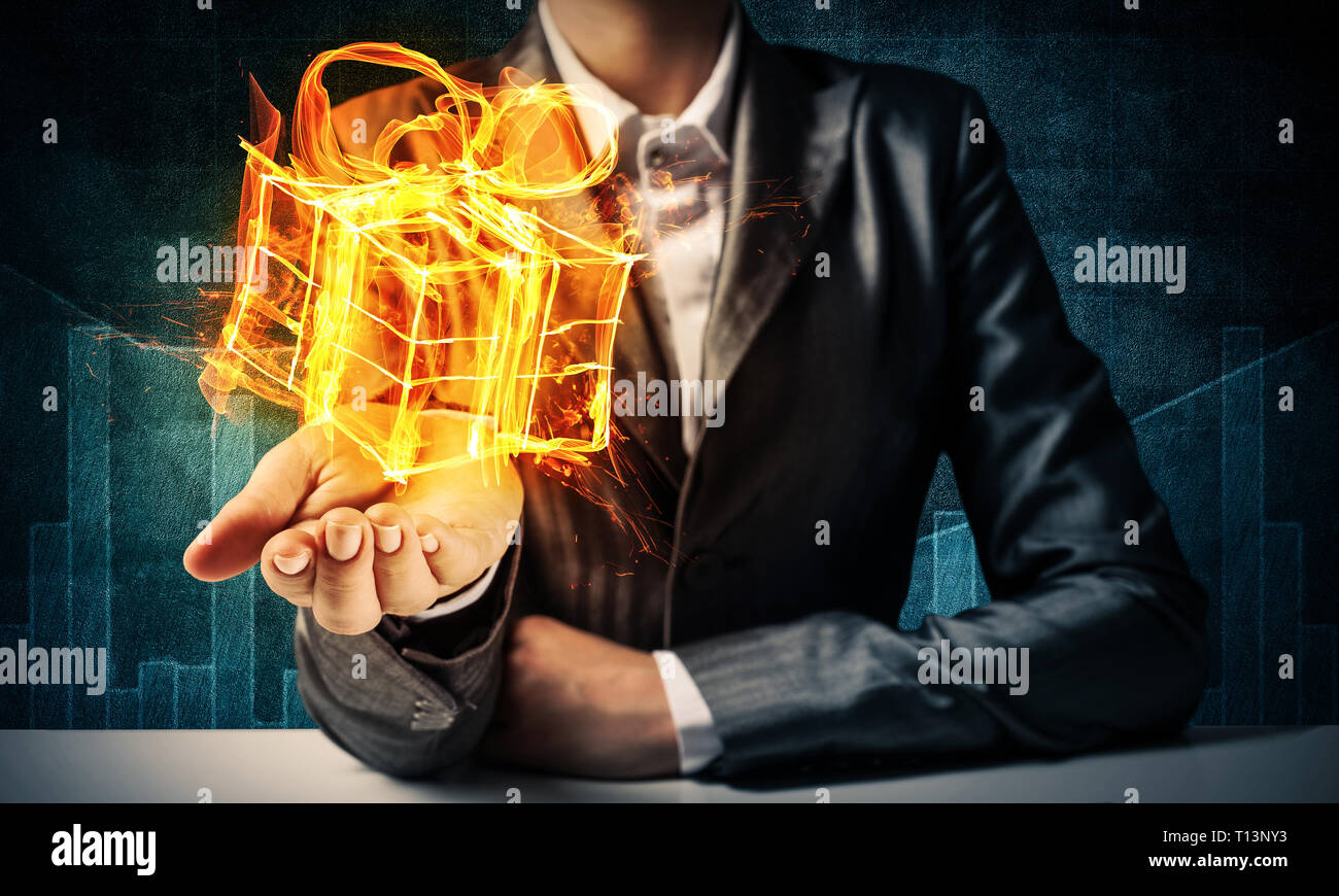 Man in suit presenting celebration concept Stock Photo - Alamy