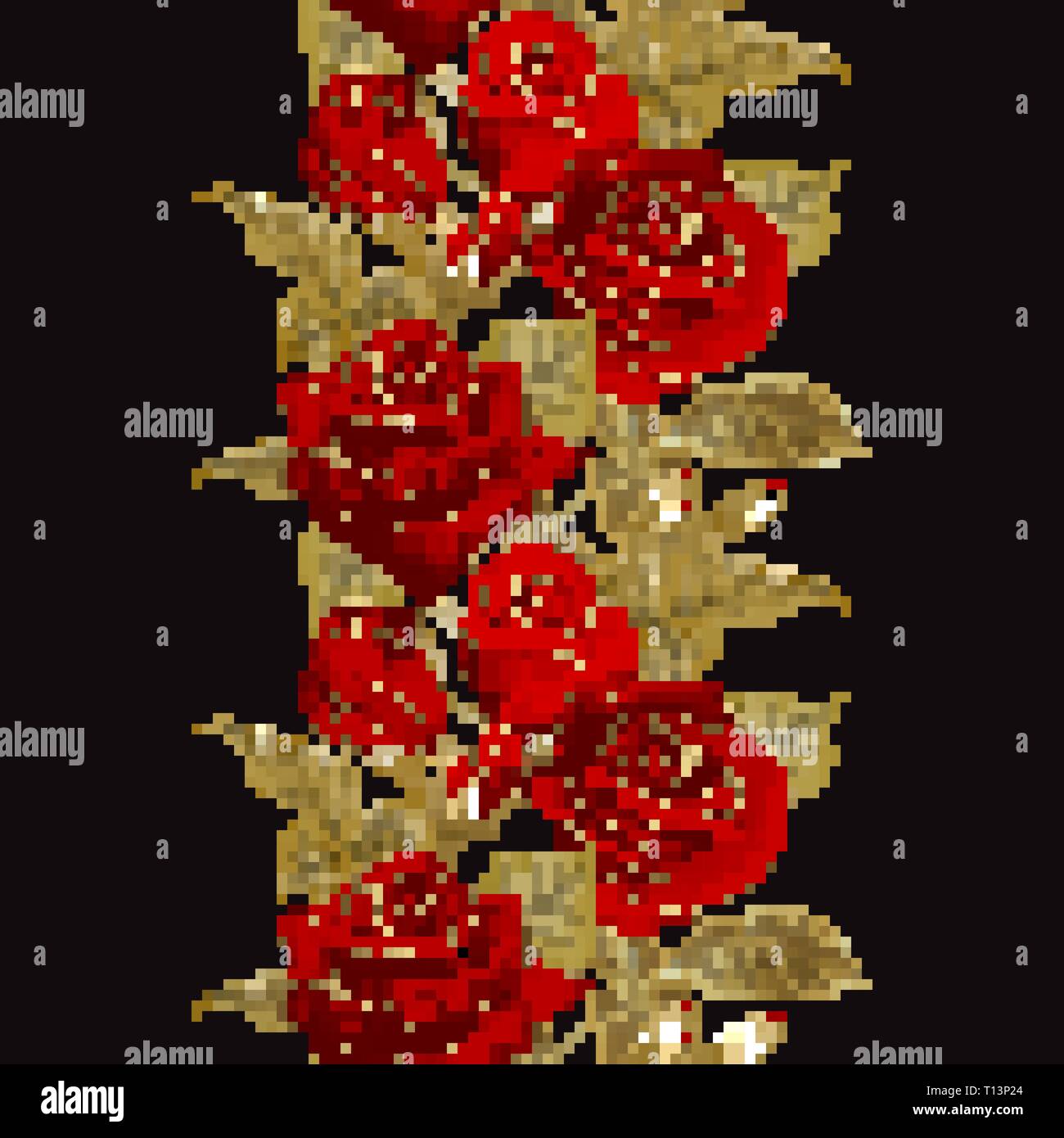 Vector Flower Border. Realistic rose, 3d illustration Stock Vector ...