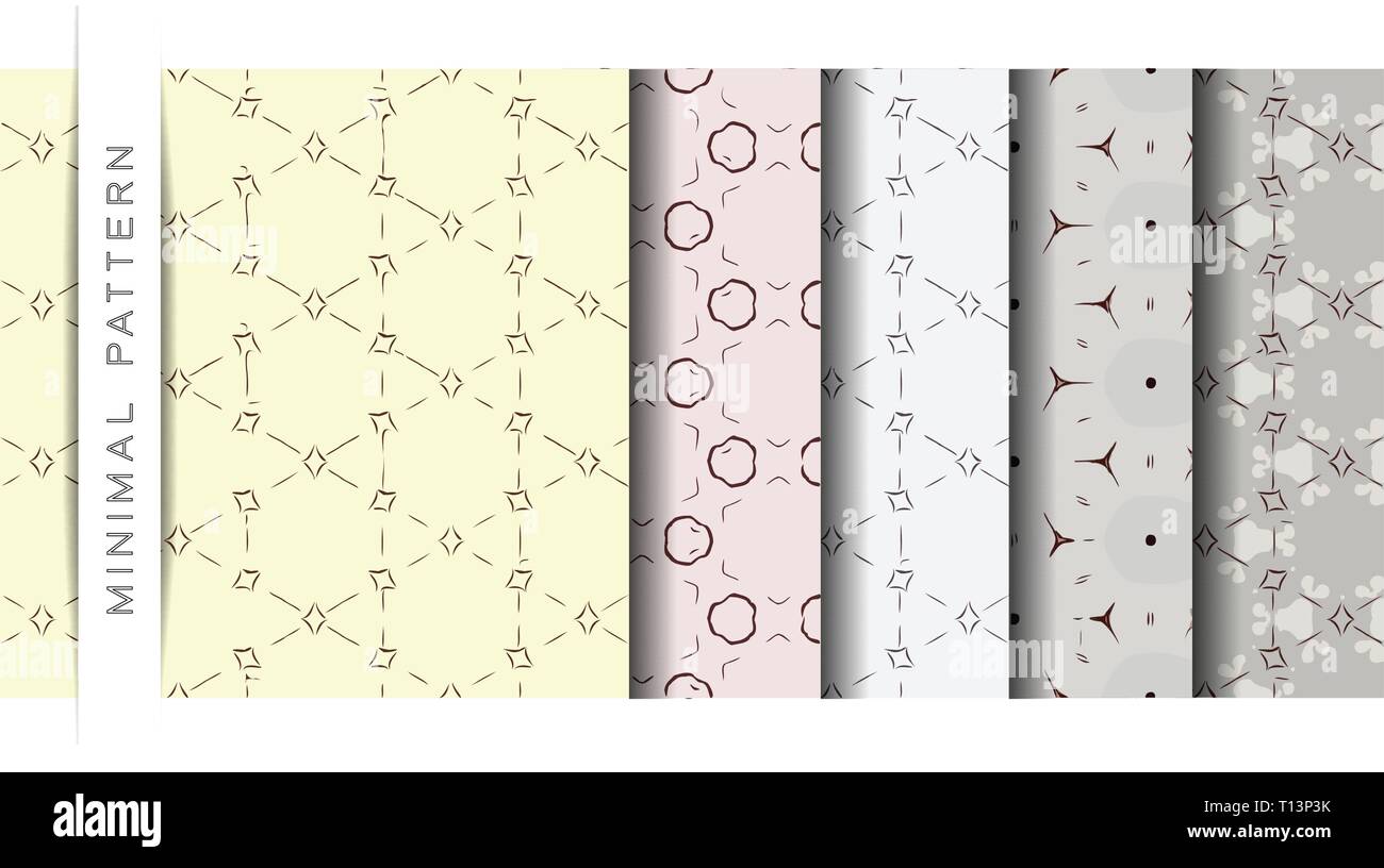 Set of Beautiful Vector Illustration Minimal Texture Pattern of ...