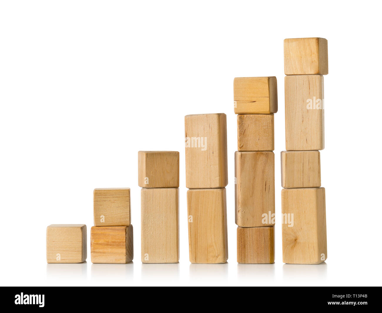 Wooden block building pieces forming steps - career, growth or ...