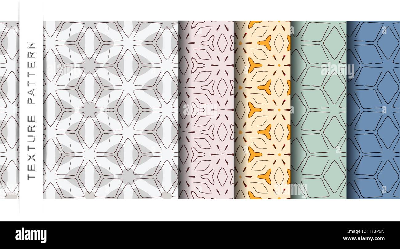 Set of Beautiful Vector Illustration Abstract Texture Pattern of ...