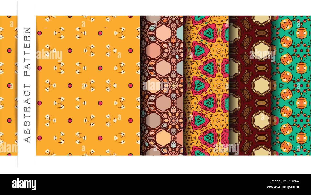 Set of Beautiful Vector Illustration Abstract Texture Pattern of ...