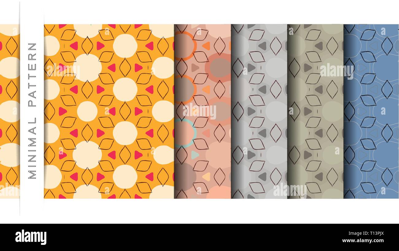 Set of Beautiful Vector Illustration Minimal Texture Pattern of ...