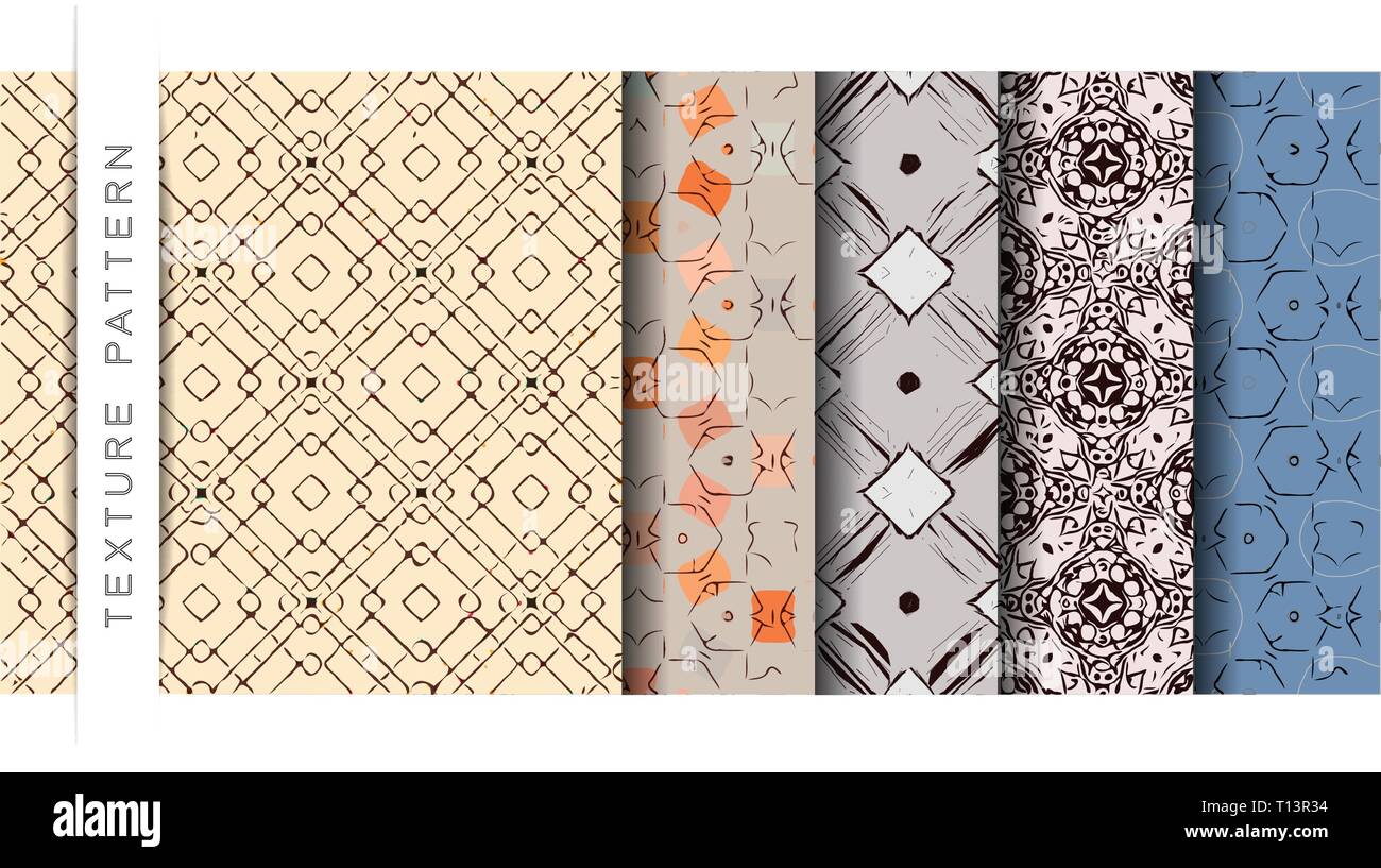 Set of Beautiful Vector Illustration Abstract Texture Pattern of ...