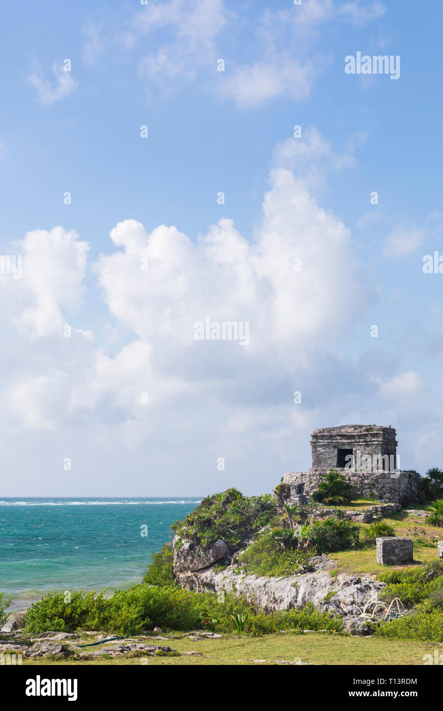 Mexico, Yucatan, Quintana Roo, Tulum, Mayan ruins at the coast Stock ...
