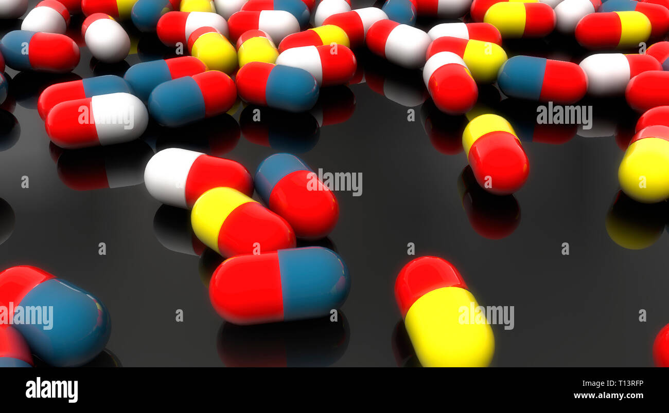 3d render medicine capsules Stock Photo - Alamy