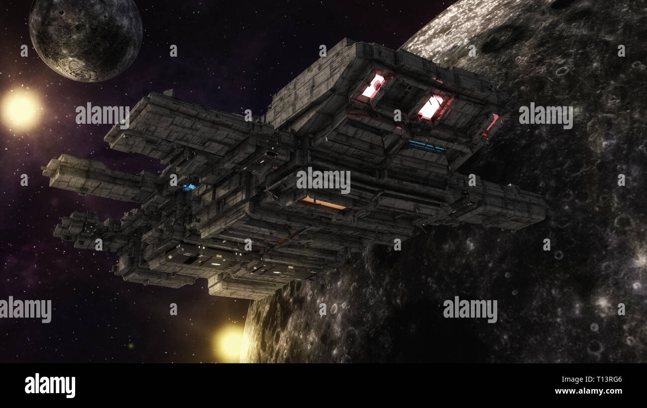3d render. Alien spaceship concept Stock Photo - Alamy