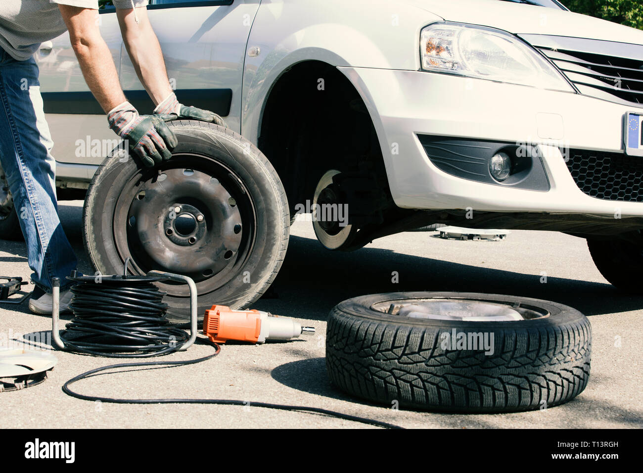 Car tires hi-res stock photography and images - Alamy