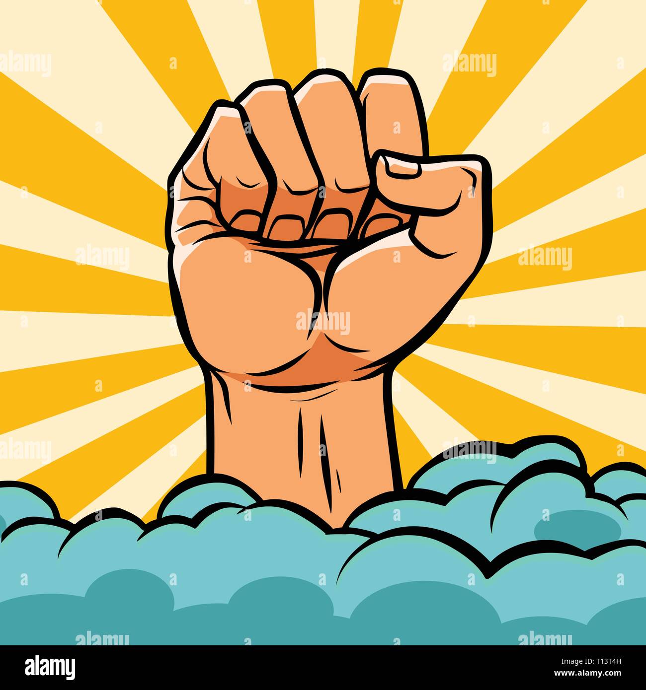 Cartoon fist hand hi-res stock photography and images - Alamy