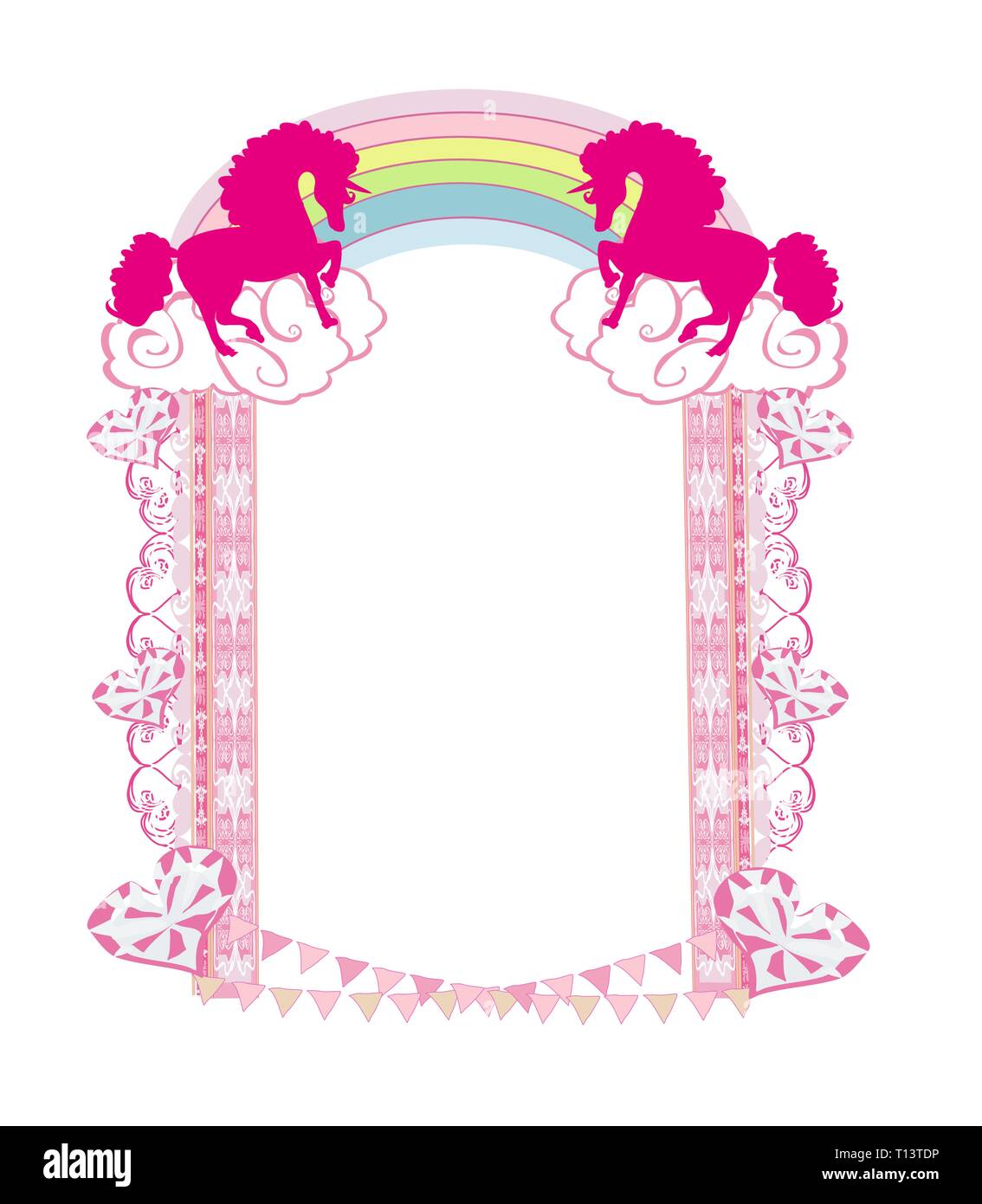 Unicorn birthday decorations Stock Vector Images - Alamy