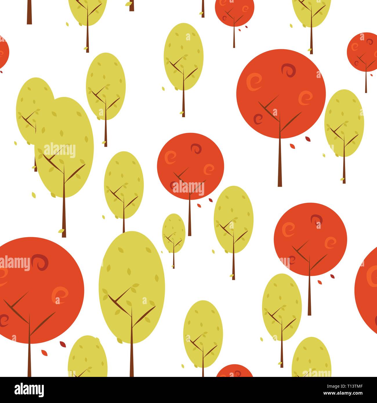 Autumn Trees Background Isolated Vector Illustration Graphic Design ...
