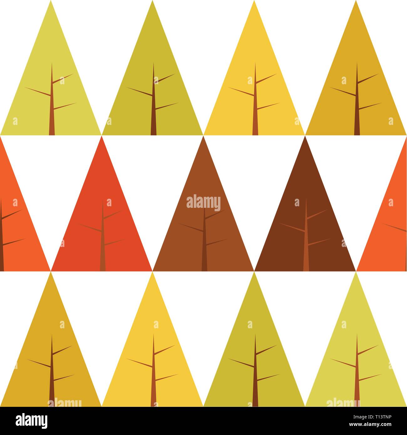 Autumn Wind Triangel Trees Background Vector Illustration Graphic ...