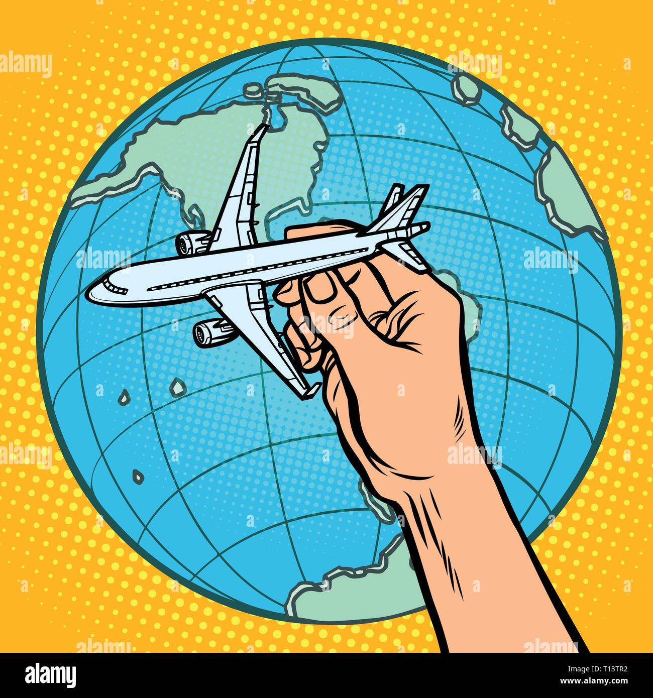 World map airplane flight Stock Vector Images - Alamy
