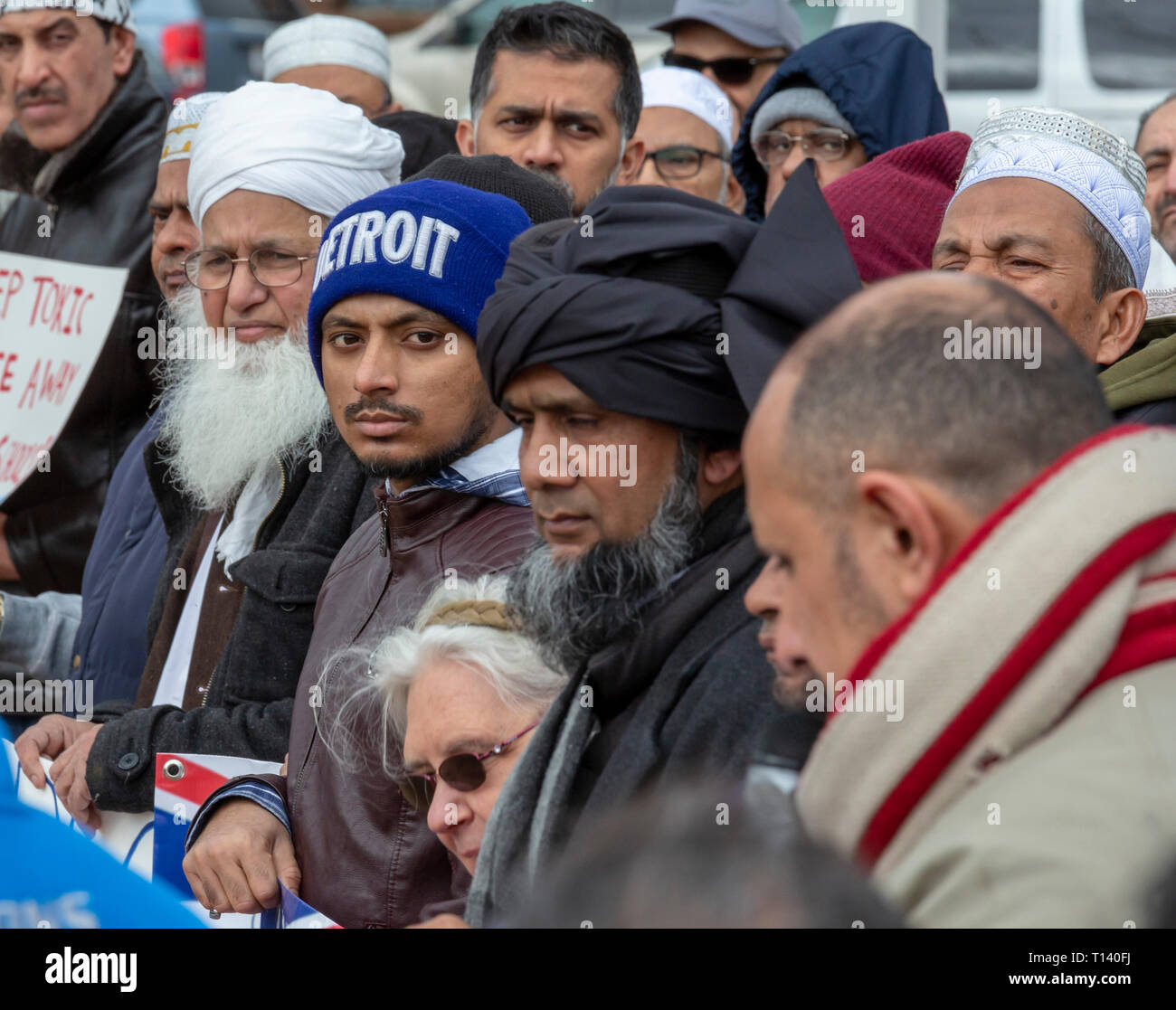 Hamtramck, Michigan, USA. 22nd Mar, 2019. A rally remembers the victims ...
