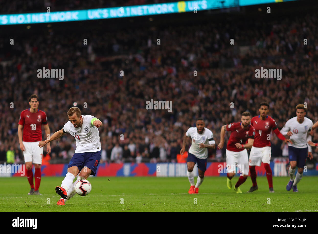 Harry Kane of England scores his sides second goal from the penalty ...