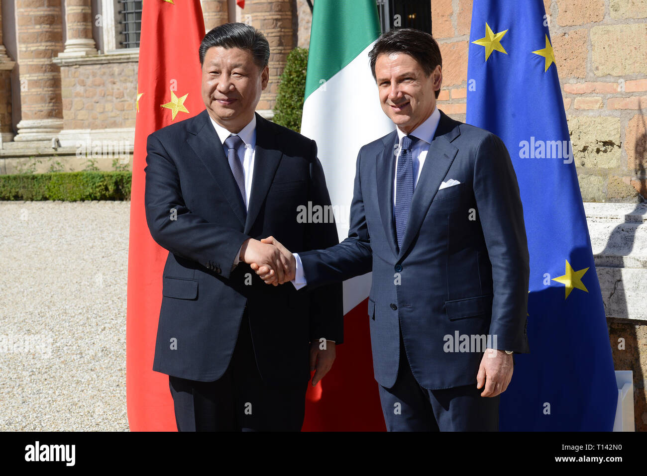 Rome, Italy. 23rd March, 2019. Italian PM Giuseppe Conte meets ...
