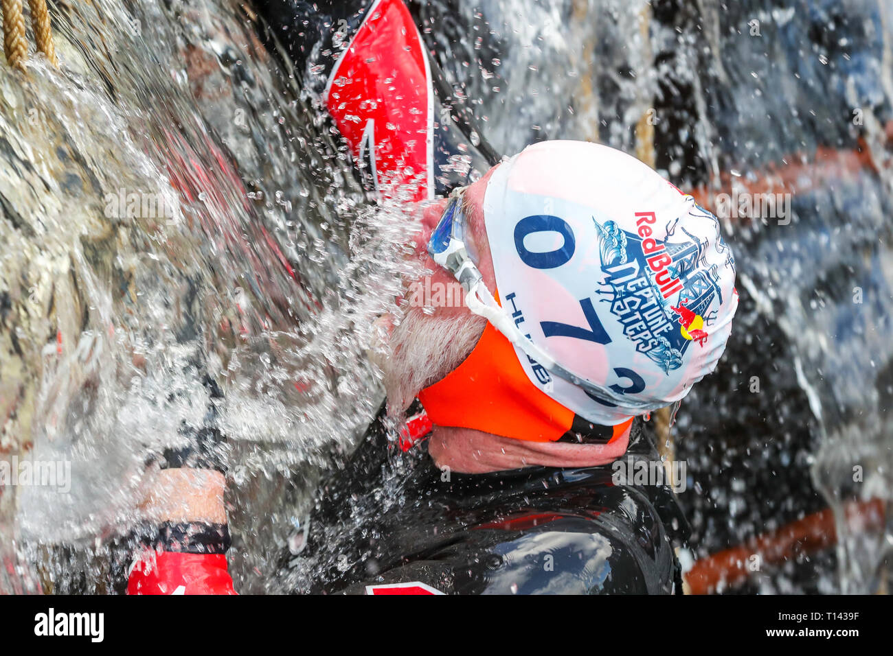 Competitors complete swim race hi-res stock photography and images - Alamy