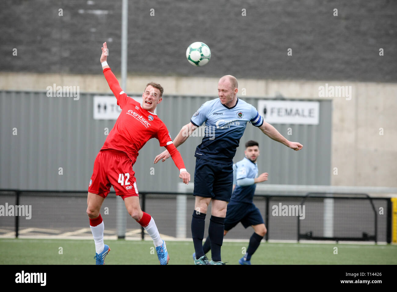 Derry, Northern Ireland. 23rd March, 2019. Dean Shiels (Coleraine) in a ...