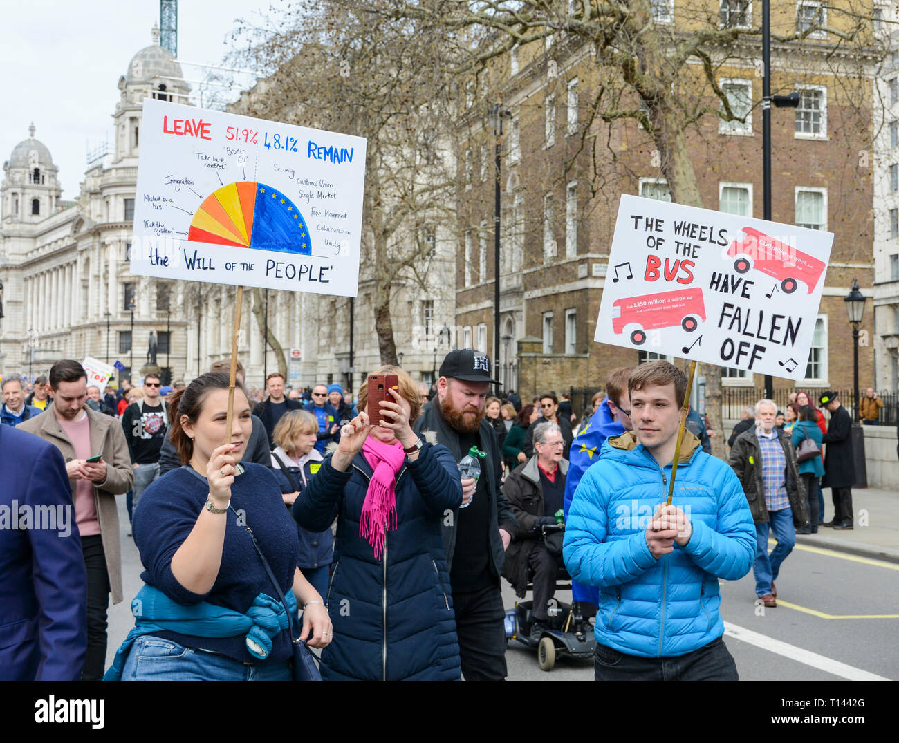 London, England, UK. 23 March 2019. Brexit March People's Vote protest ...