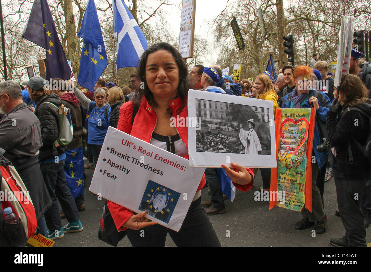 London, UK - 23 March 2019: Hada Moreno joined thousands of people who ...