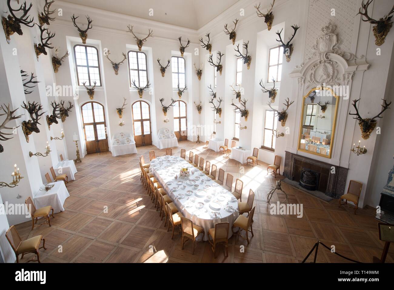 Moritzburg, Germany. 22nd Mar, 2019. The dining room in Moritzburg ...