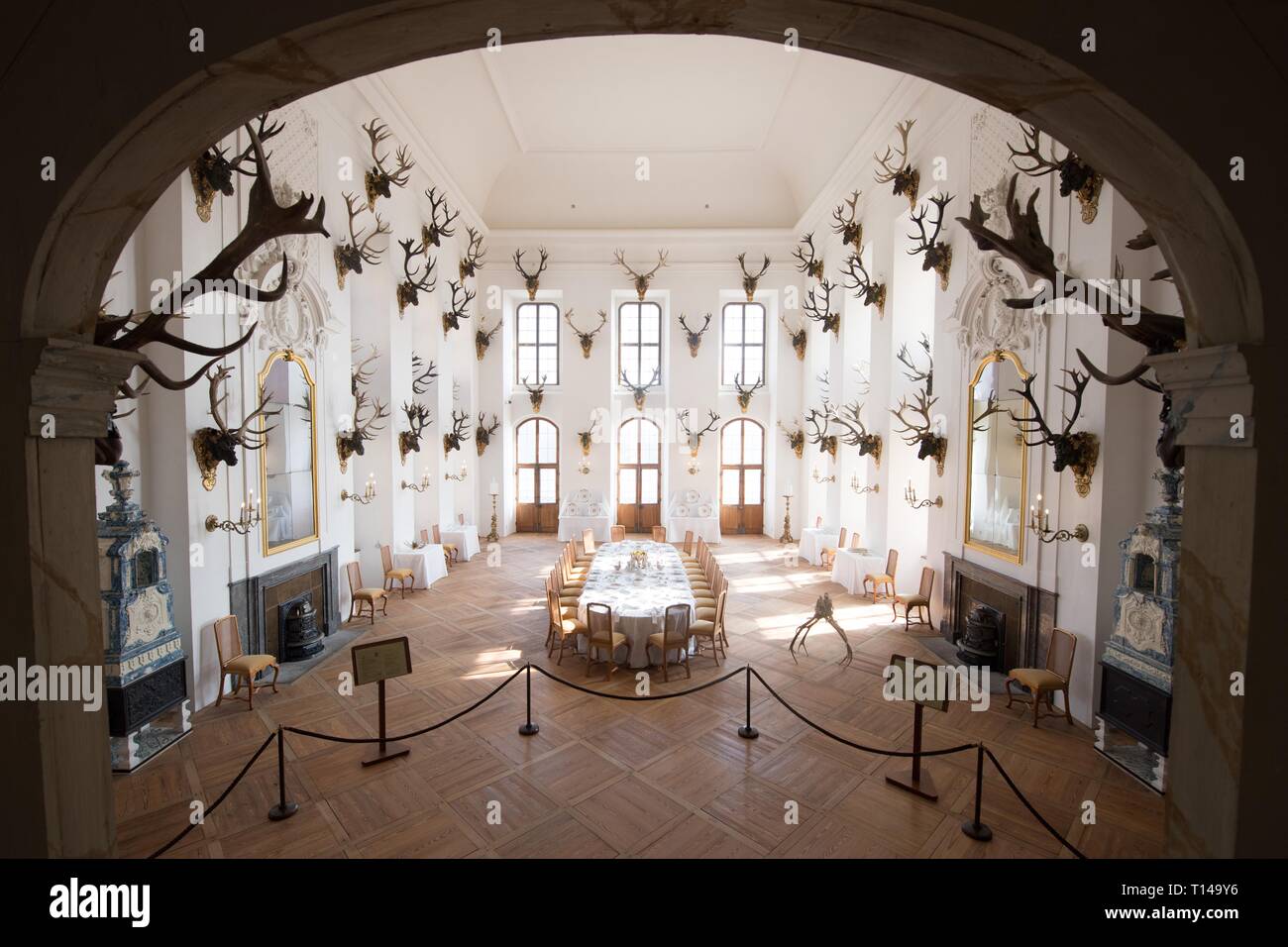 Moritzburg, Germany. 22nd Mar, 2019. The dining room in Moritzburg ...