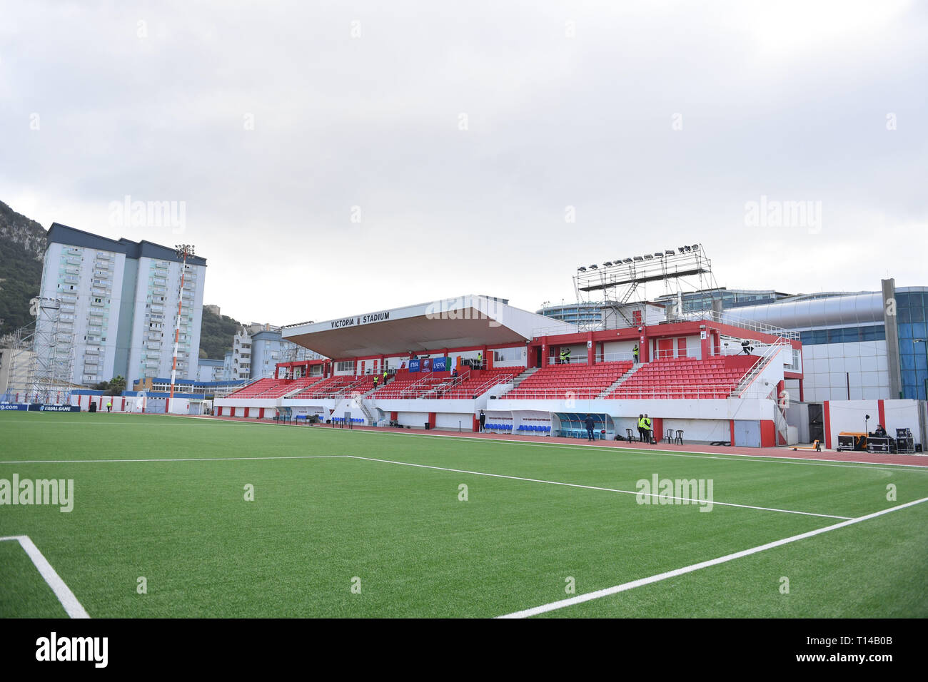 General view of Victoria Stadium prior to the UEFA Euro 2020 Qualifying ...