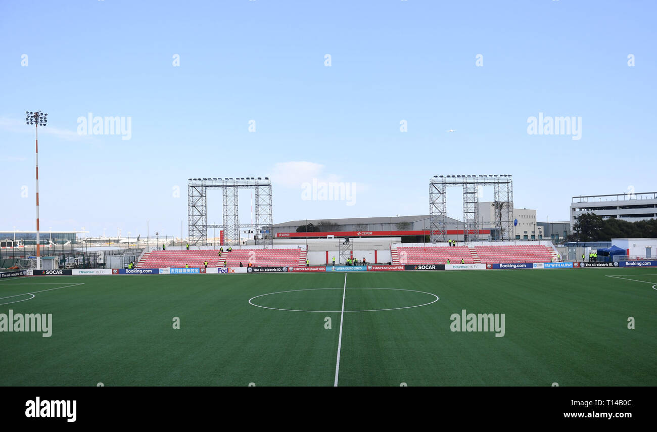 General view of Victoria Stadium prior to the UEFA Euro 2020 Qualifying ...