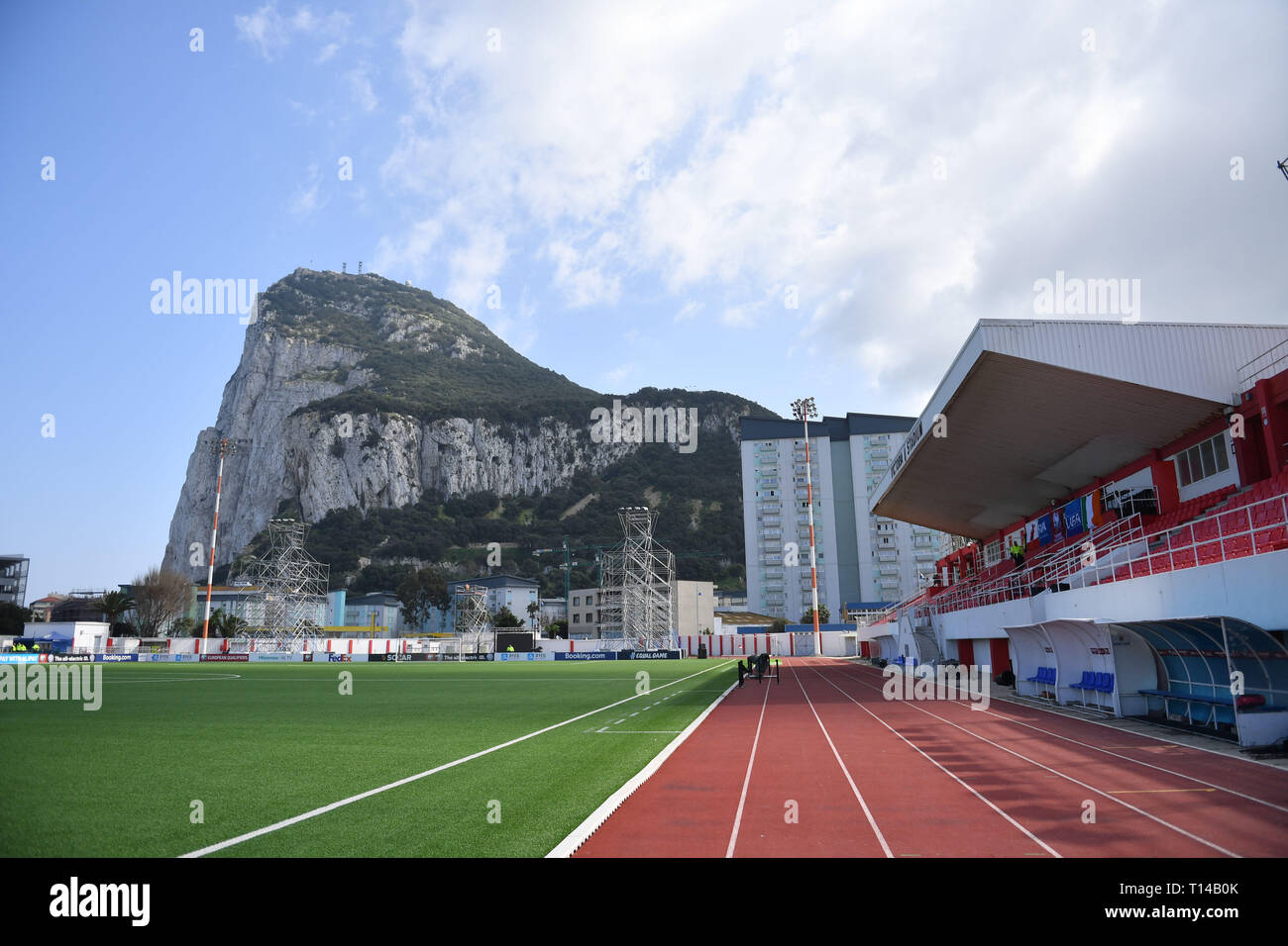 General view of Victoria Stadium prior to the UEFA Euro 2020 Qualifying ...
