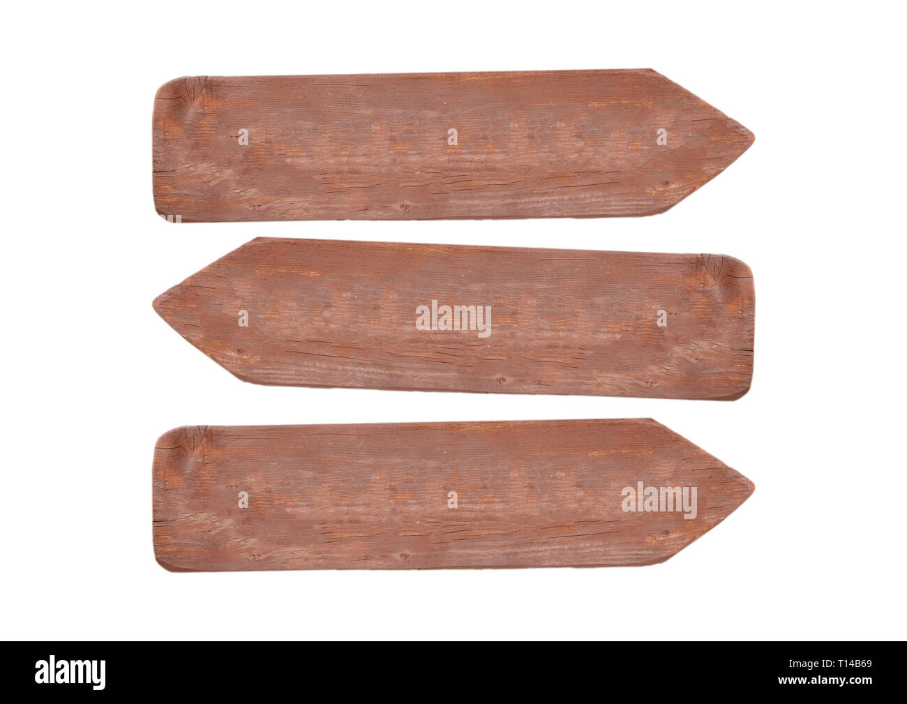 Blank old wood road sign Cut Out Stock Images & Pictures - Alamy