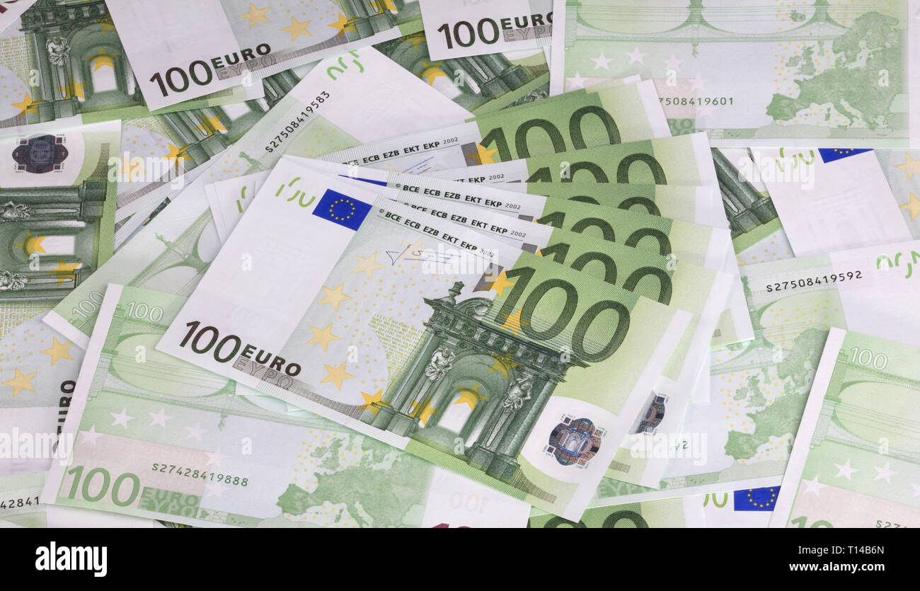europe euros banknote of hundreds Stock Photo - Alamy