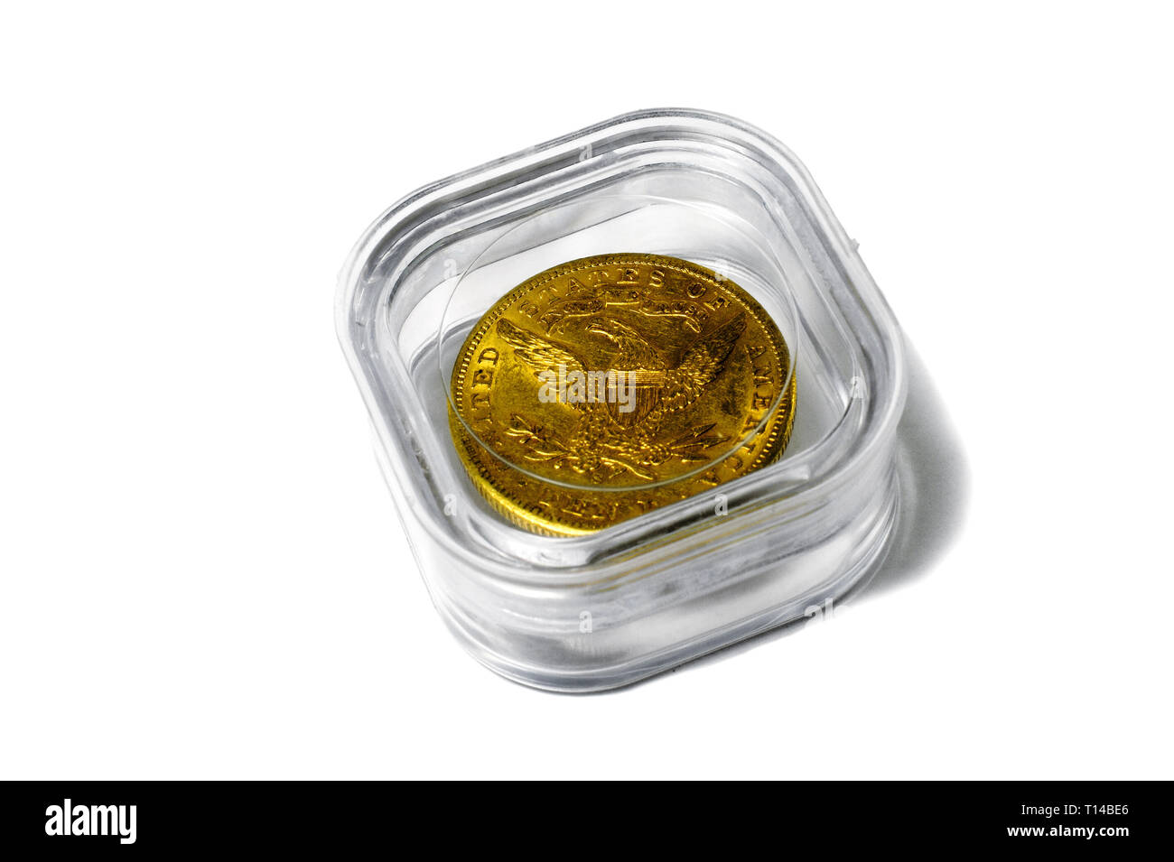 Showcase box for presenting coins or other small items Stock Photo - Alamy