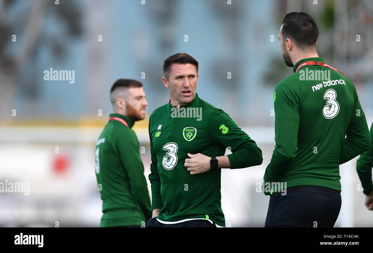 Republic of Ireland assistant manager Robbie Keane on the pitch prior ...