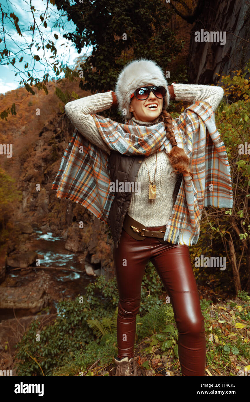 Relaxed stylish traveller woman hi-res stock photography and images - Alamy