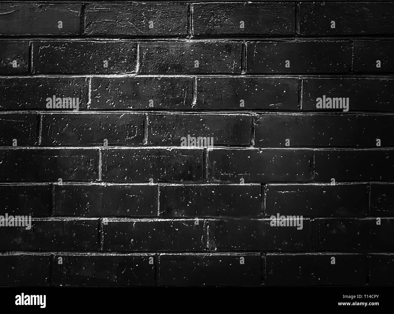 Black brick wall background pattern with copy space, concrete stage ...