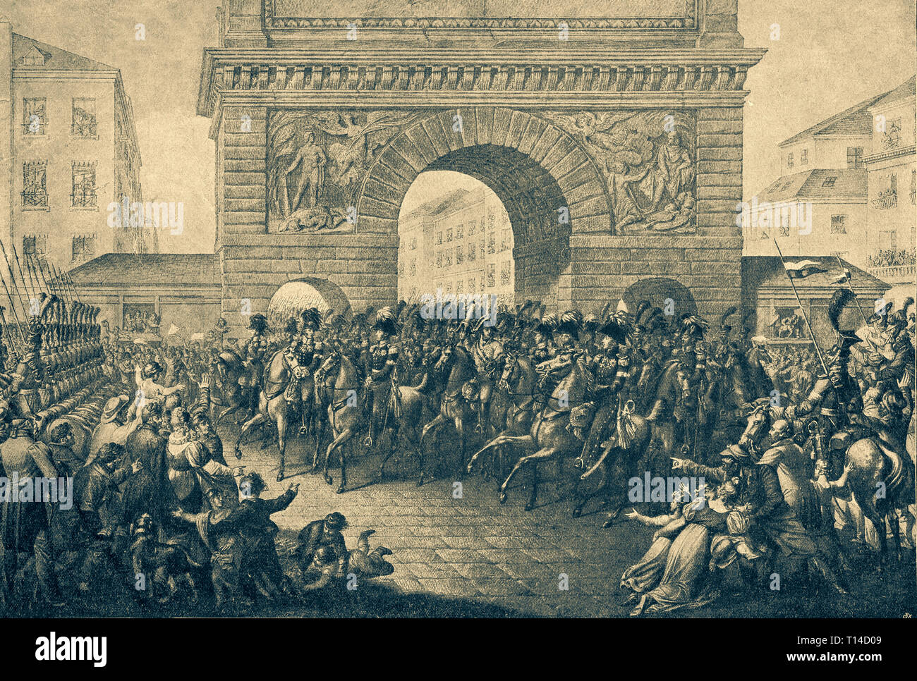 Ceremonial entry of monarchs-allies to Paris on March 31, 1814. Digital ...