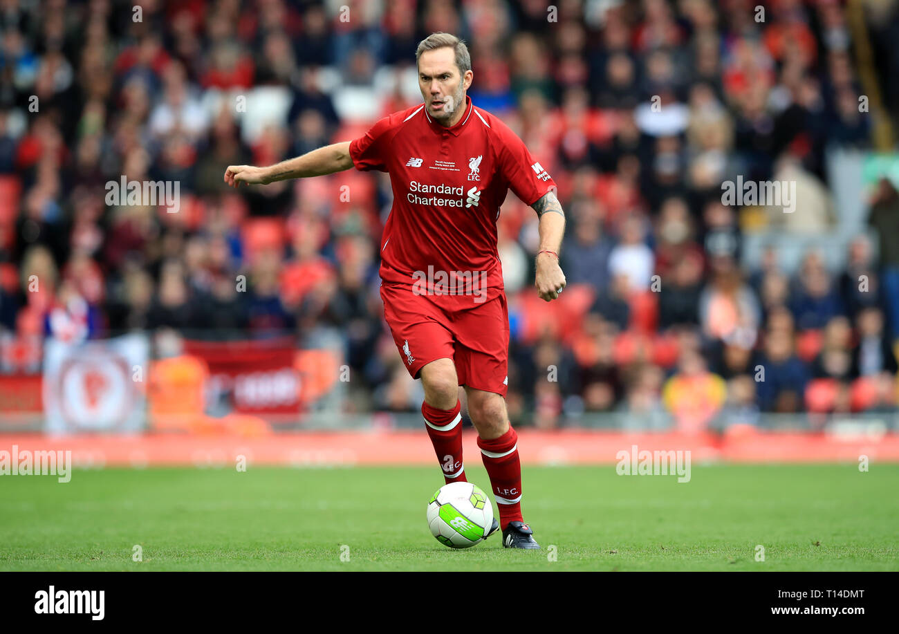Liverpool's Jason McAteer during the Legends match at Anfield Stadium ...