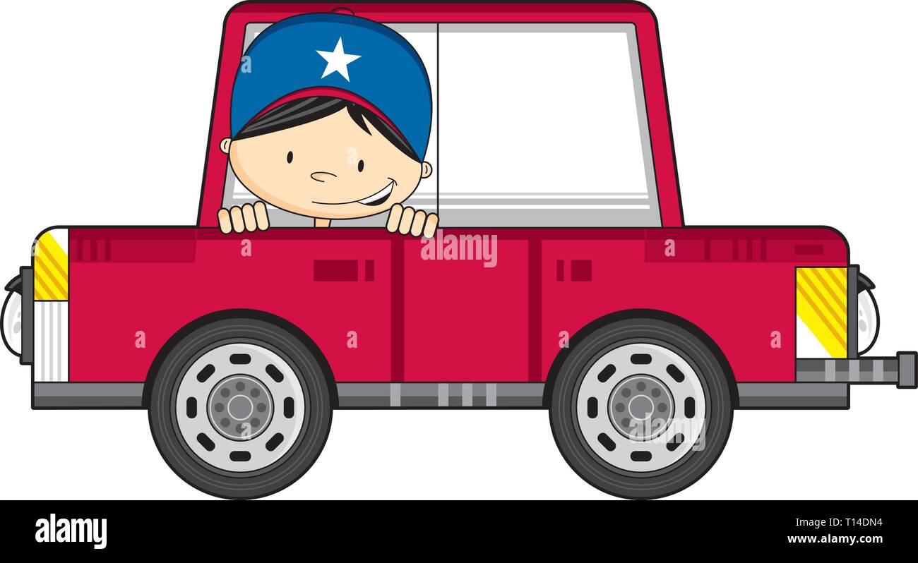 Cartoon Red Car with Cute Driver Stock Vector Image & Art - Alamy