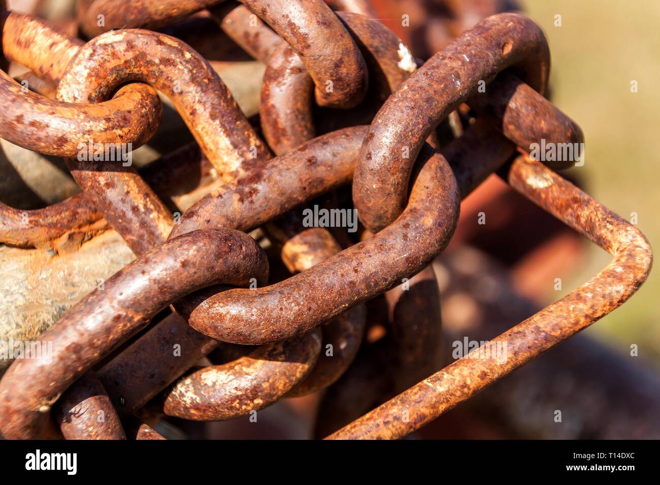 Old rusty chain. Rusted anchor chain. Material corrosion Stock Photo ...